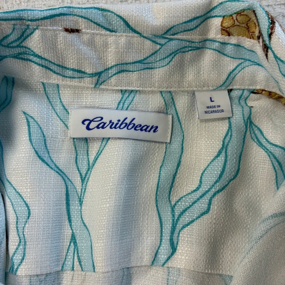 Caribbean | Shirts | Caribbean Mens L Sea Turtle Aquatic Print Button ...